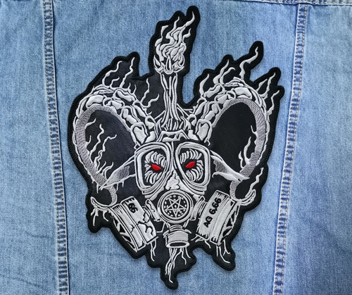 ARCHGOAT - Anti-gas Mask BACK PATCH | black-wings