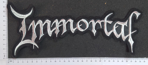 IMMORTAL - Logo (White /Silver) EMBROIDERED BACKPATCH | black-wings