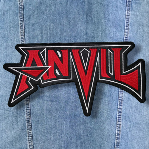 ANVIL - Logo (White/Red) BACK PATCH | black-wings