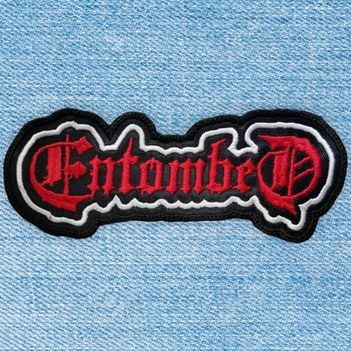ENTOMBED - Logo (Shaped) EMBROIDERED PATCH | black-wings