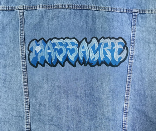 MASSACRE - Logo EMBROIDERED BACK PATCH | black-wings