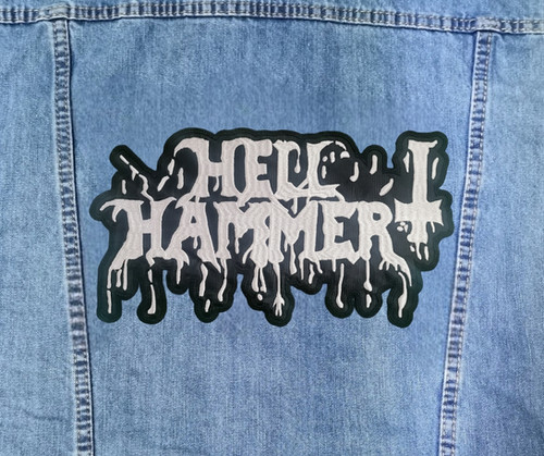 HELLHAMMER - Logo EMBROIDERED BACK PATCH | black-wings