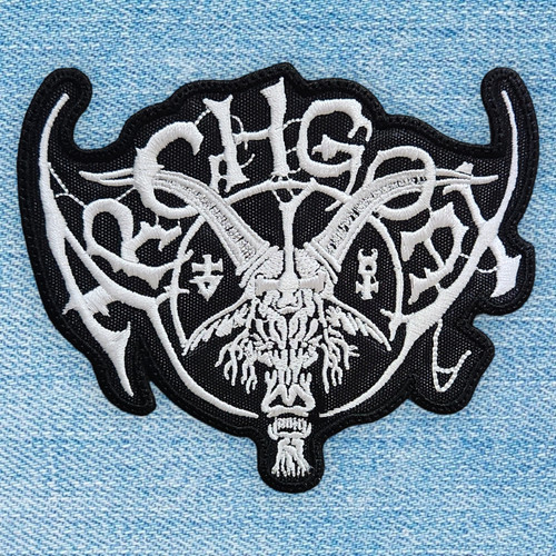 ARCHGOAT - Shaped Logo(White/Red) EMBROIDERED PATCH | black-wings