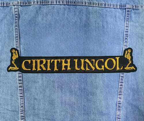 CIRITH UNGOL - STRIP LOGO (TWO SKULLS/YELLOW) Back Patch | black-wings