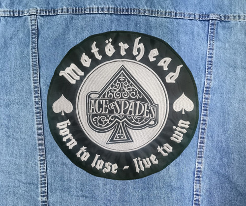 MOTORHEAD - Born to Lose ... (white) EMBROIDERED BACK PATCH | black-wings