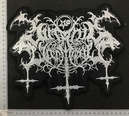 SATANIC WARMASTER - Logo Wolves EMBROIDERED BACK PATCH | black-wings