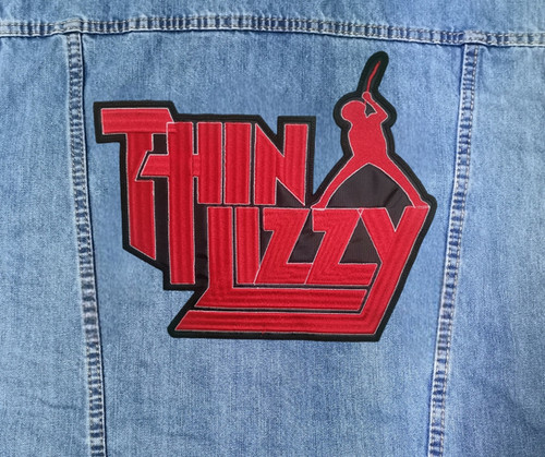 THIN LIZZY - LOGO EMBROIDERED BACKPATCH | black-wings