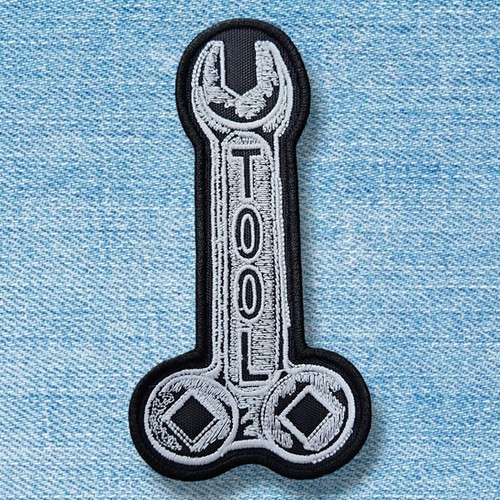 TOOL - Penis Tool Logo EMBROIDERED PATCH | black-wings