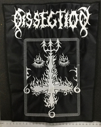 DISSECTION - CROSS EMBROIDERED BACK PATCH | black-wings