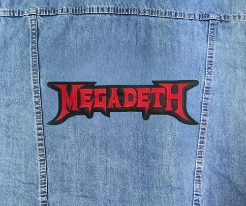 MEGADETH - RED SHAPED LOGO EMBROIDERED BACK PATCH | black-wings