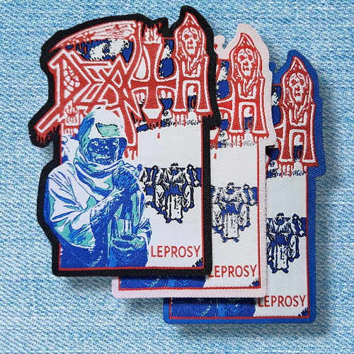 DEATH - Leprosy ( Shaped) WOVEN PATCH | black-wings