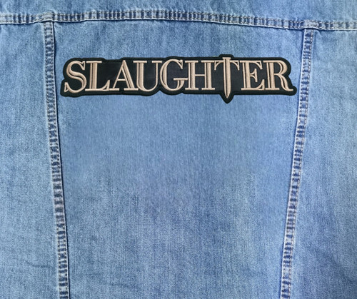 SLAUGHTER - LOGO EMBROIDERED BACK PATCH | black-wings