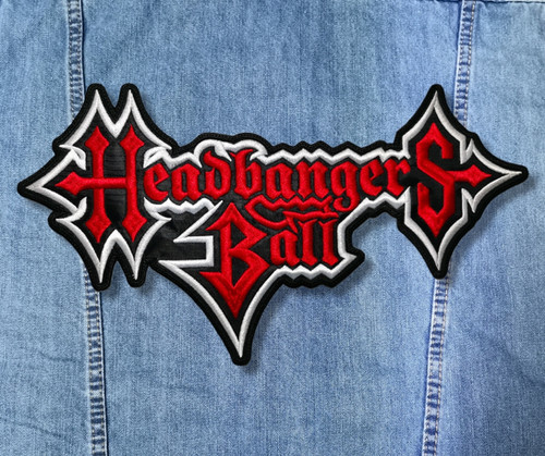 HEADBANGERS BALL - Logo EMBROIDERED BACKPATCH | black-wings