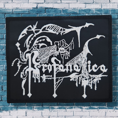PROFANATICA - White Logo EMBROIDERED PATCH | black-wings
