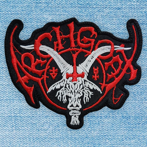 ARCHGOAT - Logo White/Red Embroidered Patch | black-wings