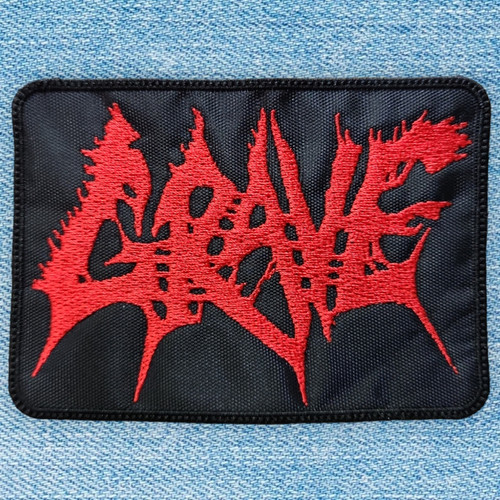 Grave - Logo Not shaped EMBROIDERED PATCH | black-wings