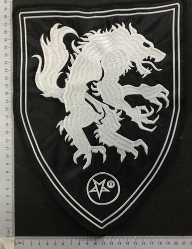 SATANIC WARMASTER - SHIELD EMBROIDERED BACK PATCH | black-wings