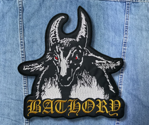 BATHORY - White Goat (Gold logo) BACK PATCH | black-wings