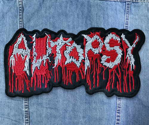 AUTOPSY - Logo Red/White BACK PATCH | black-wings