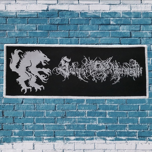 SATANIC WARMASTER - Logo Wolf (Strip) WOVEN PATCH | black-wings
