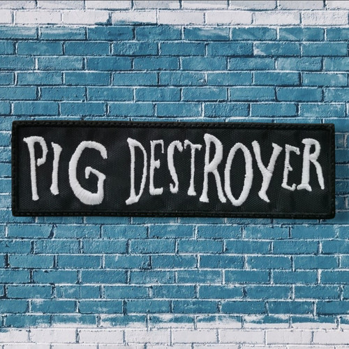 PIG DESTROYER - Logo ( red-white) EMBROIDERED PATCH | black-wings
