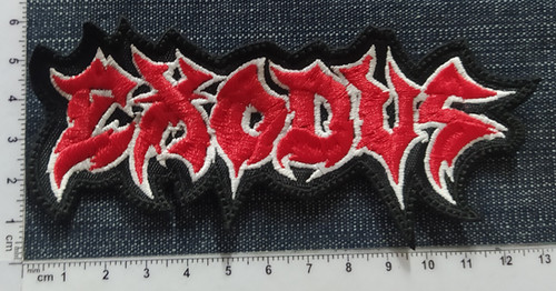 EXODUS - Shaped Logo EMBROIDERED PATCH | black-wings