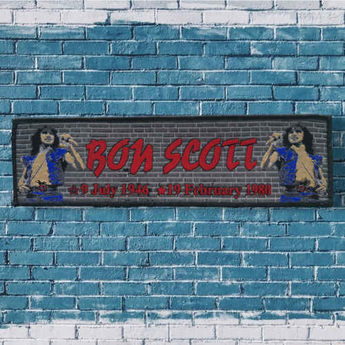 BON SCOTT - In Memory (Strip) WOVEN PATCH | black-wings