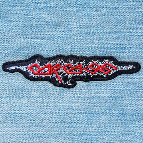 CARCASS - Logo Red/White EMBROIDERED PATCH | black-wings