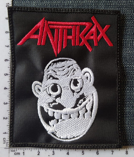ANTHRAX - FACE EMBROIDERED PATCH | black-wings