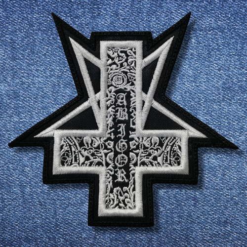 Abigor - Logo Inverted Cross Embroidered Back Patch | black-wings