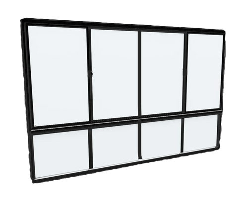 Sliding Glass Window - 4/4 Panel | Bustard Glass & Aluminium