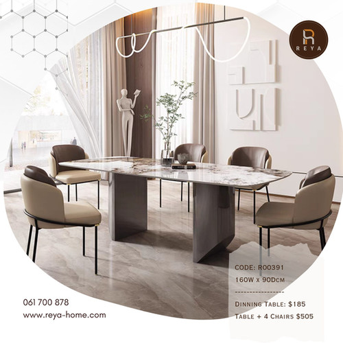 Dinning table - mable with 2 stand legs | REYA HOME