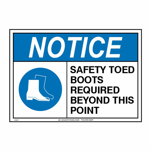 NOTICE SAFETY TOED BOOTS REQUIRED BEYOND THIS POINT W/ PICTO | US ...