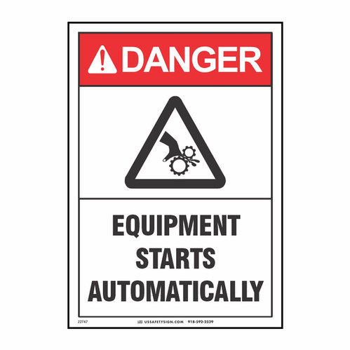 DANGER EQUIPMENT STARTS AUTOMATICALLY W/ PICTO | US Safetysign