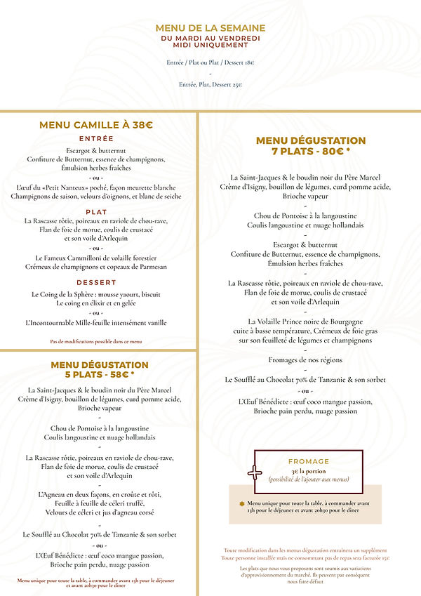 menu | Chez Camille