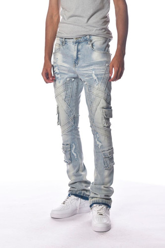 Multi Cargo Stack Denim | Top Tier Clothing