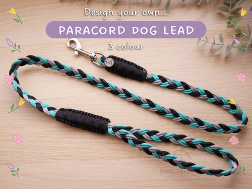 3 Colour Paracord Dog Lead - Custom Made | Beaux Equestrian