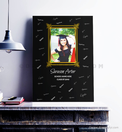 Graduation Signature Poster Board Design | Drawingfyi