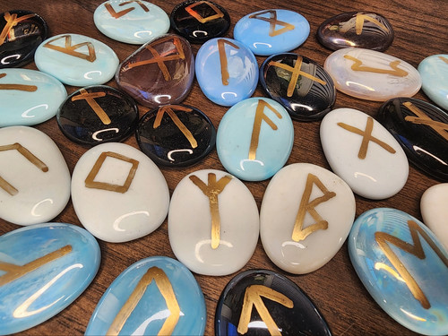 24ct Gilded Rune Stones | The L&S Cottage