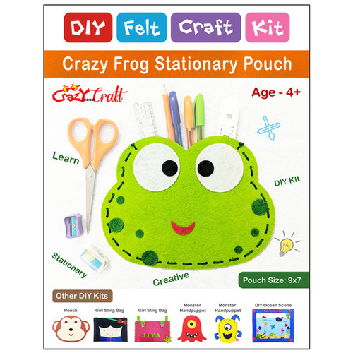 Frog Stationary Pouch DIY Craft Kit | Stitching Kits | Learning ...