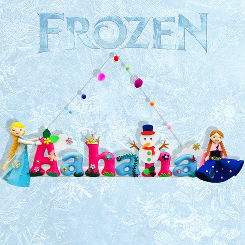 Frozen Elsa & Anna Name Letter Plate for Kids Room Door / Wall Name ...