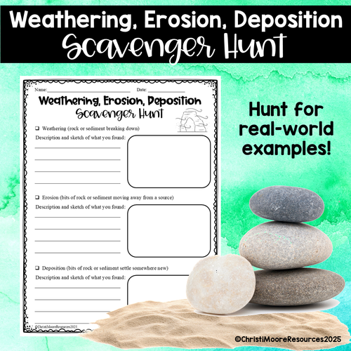 Weathering, Erosion, Deposition Scavenger Hunt | mysite