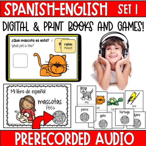 Spanish Books and Games with Audio-Digital and Print- Set 1 | mysite