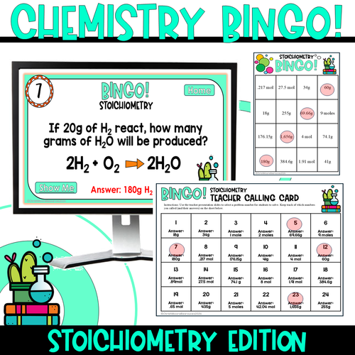 Chemistry BINGO Game - Stoichiometry Edition | mysite