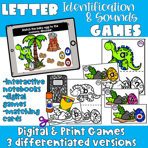 Digital and Print Alphabet & Letter Sound Matching Games-Dinosaurs | mysite