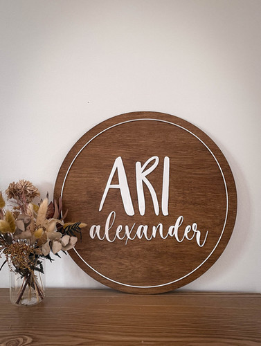 Dark Timber Name Sign | Junee Studio