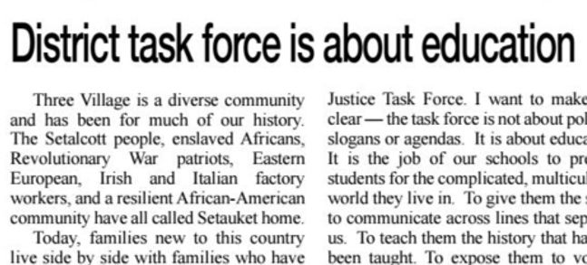 Letter to the Editor about District Anti-Racism and Social Justice Task ...