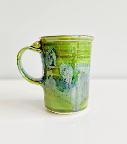 Green Collage Mug | Greig Pottery | Jennifer's of NS