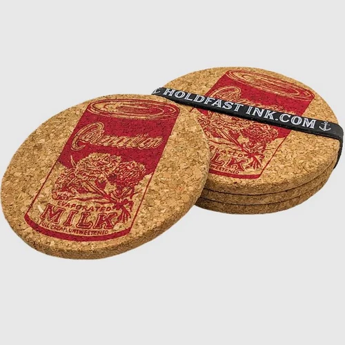 Carnation Evaporated Milk Cork Coasters | Holdfast Ink | Jennifer's of NS