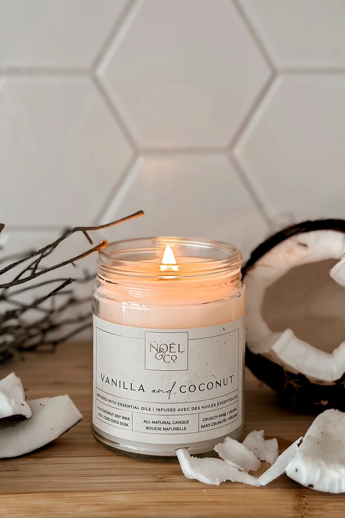 Vanilla & Coconut Candle | All-Natural Scent | Noel & Co. | Jennifer's ...